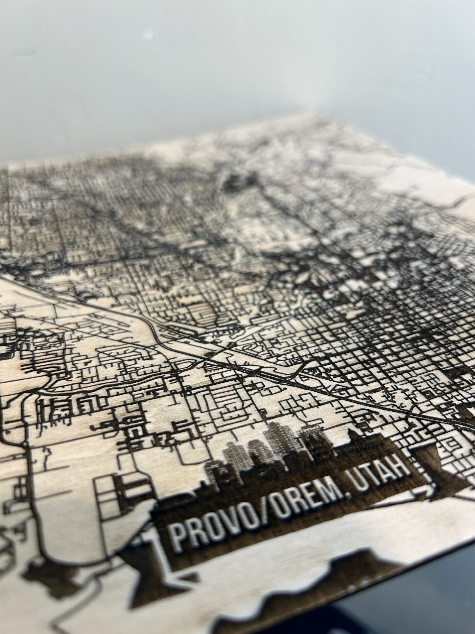 Custom City Street Map Laser-Engraved on Plywood - Young LABZ